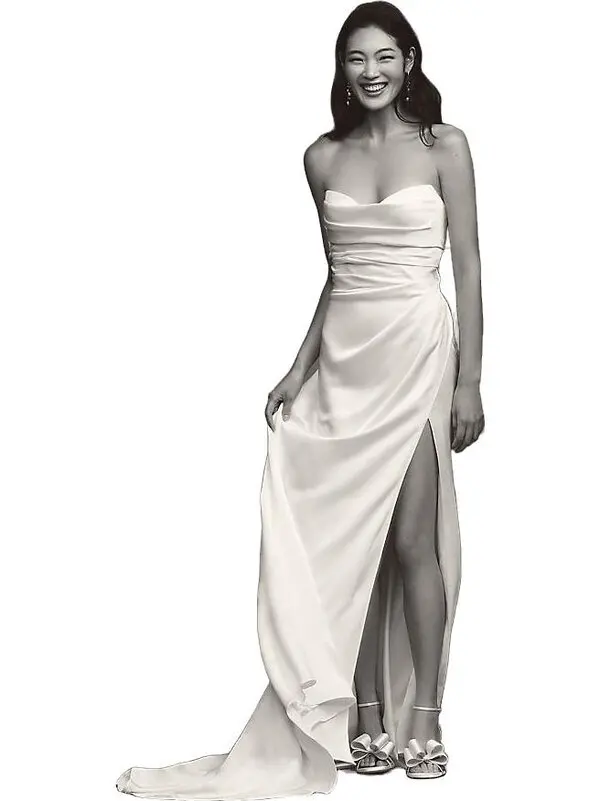 Jenny Yoo Angelina Sweetheart Satin Gown - Ivory