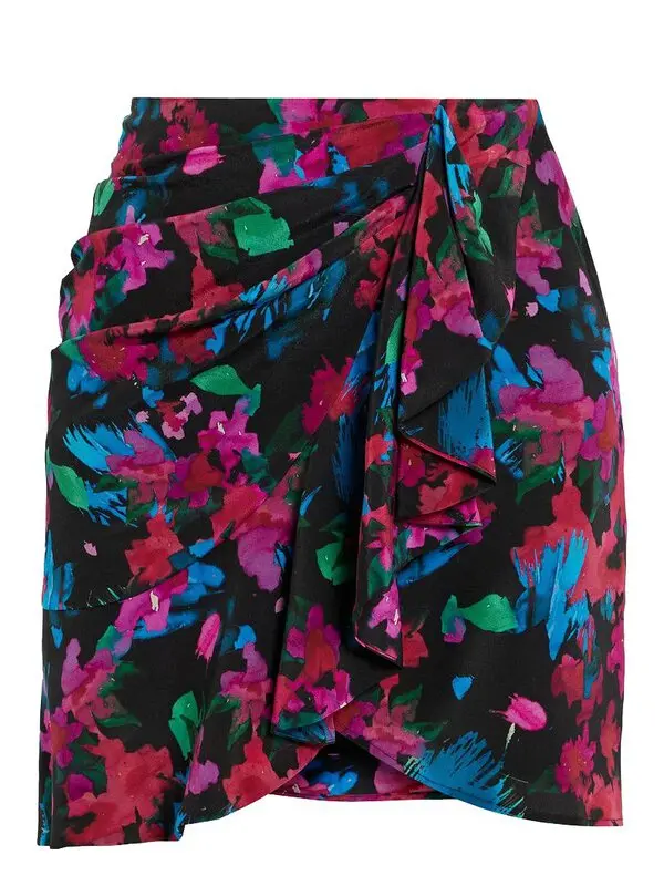 IRO PARIS Melissa Floral-print Mini Skirt - Black