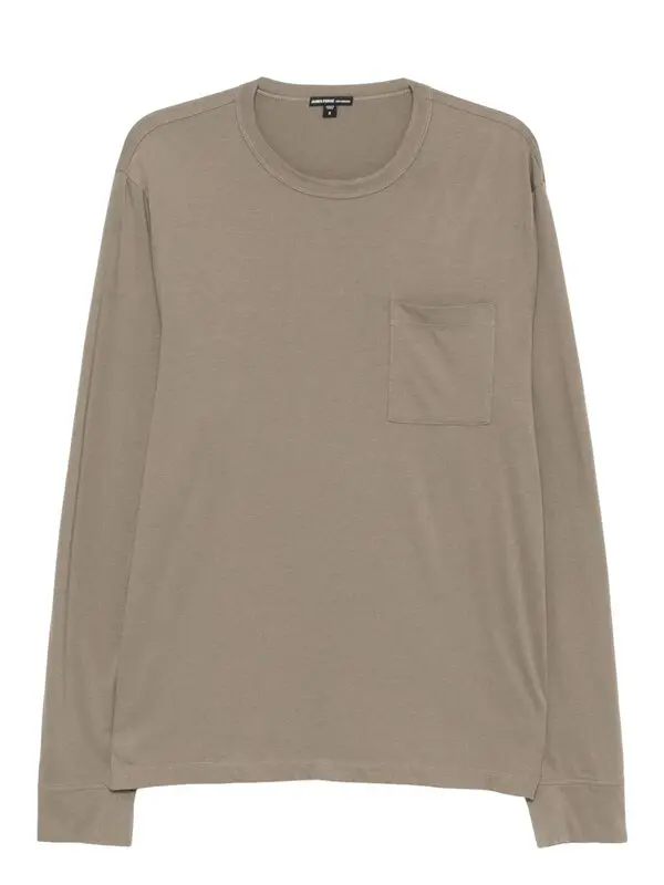 JAMES PERSE Long Sleeve Pocket T-shirt - Grey