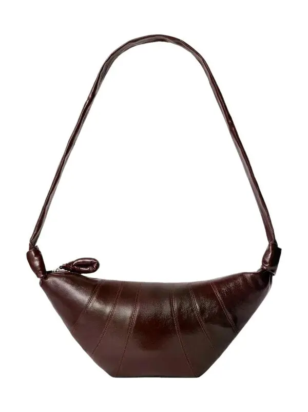LEMAIRE Medium Croissant Bag In Coated Cotton - Brown