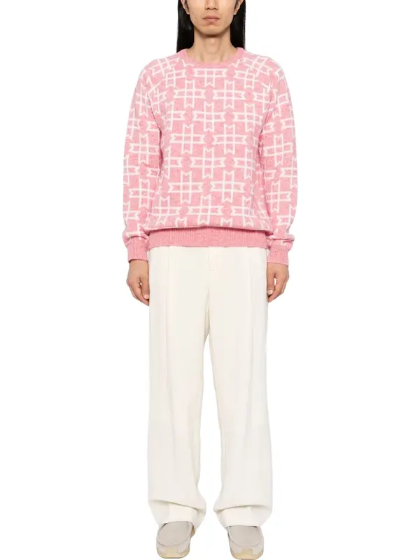MAN ON THE BOON. On The Boon Logo-jacquard Jumper - Pink