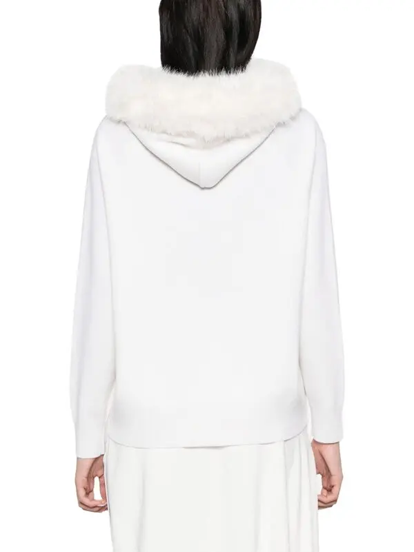 Alice + Olivia Oscar Knitted Hoodie - White