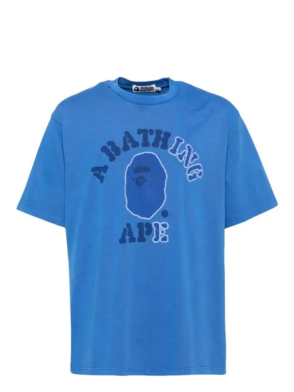 A BATHING APE Garment-dye College T-shirt - Blue