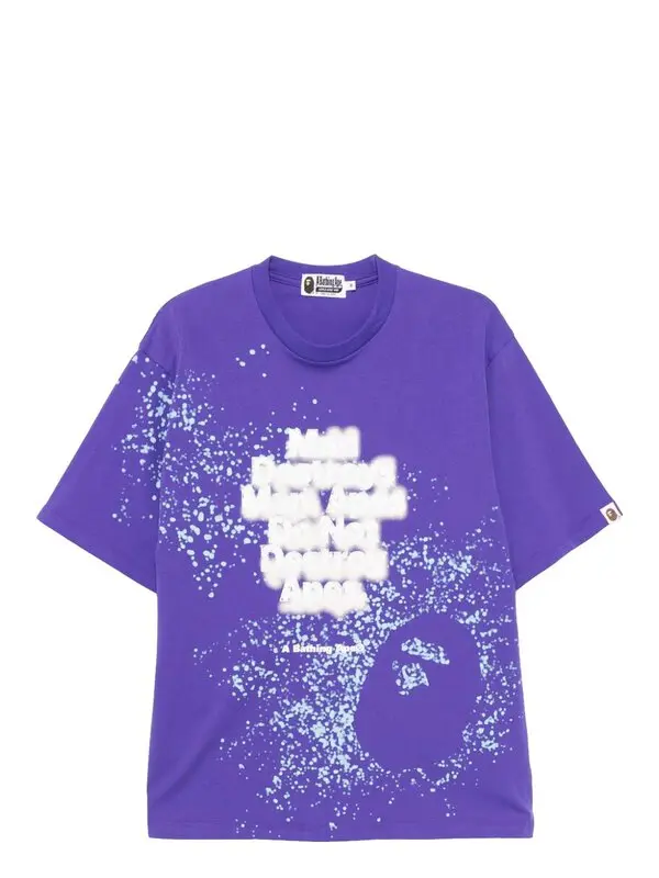A BATHING APE Spray-print Slogan T-shirt - Purple