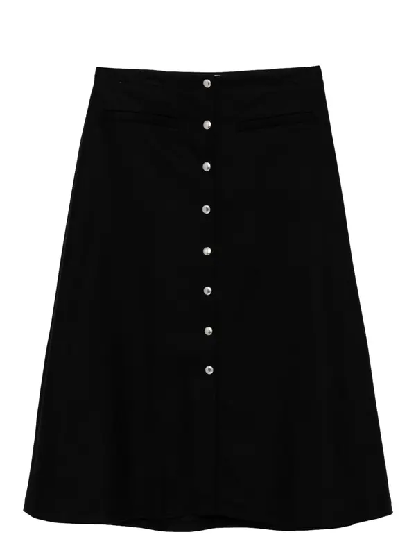 Maison Kitsuné Snaps Midi Skirt - Black