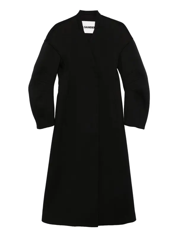 JIL SANDER V-neck Coat - Black