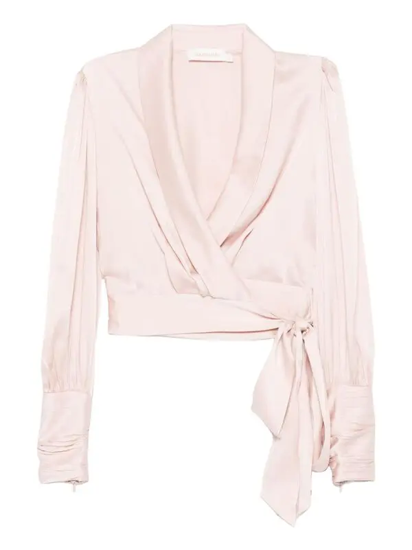Zimmermann Silk Wrap Top - Pink