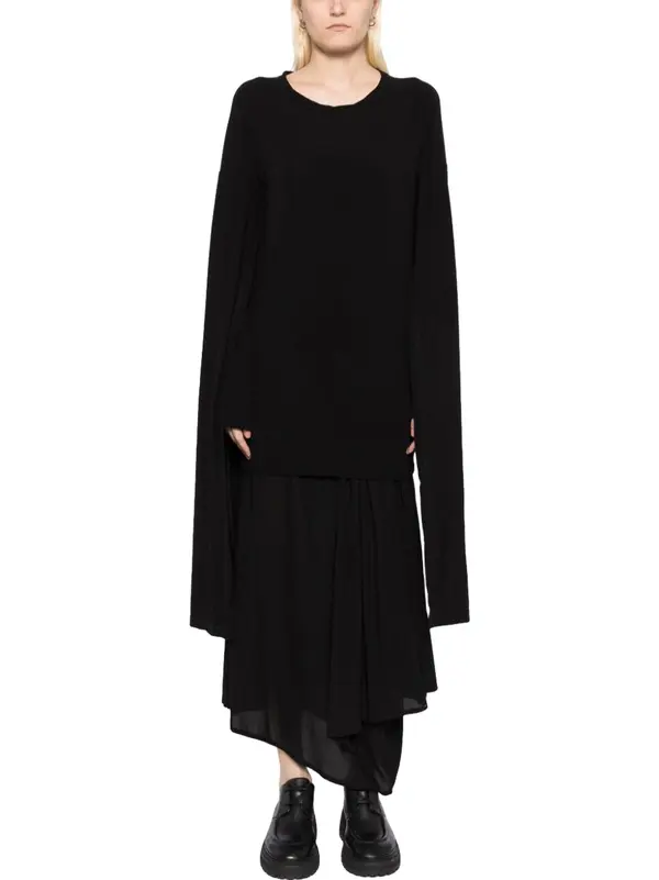Yohji Yamamoto Layered Hanging Sleeves Top - Black