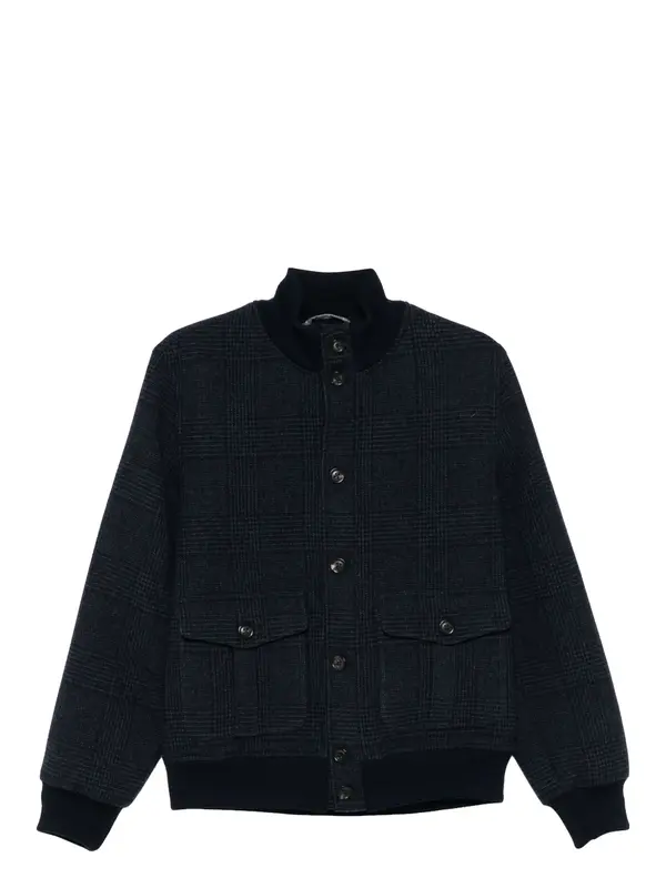 CIRCOLO 1901 Plaid Virgin Wool-blend Bomber Jacket - Blue