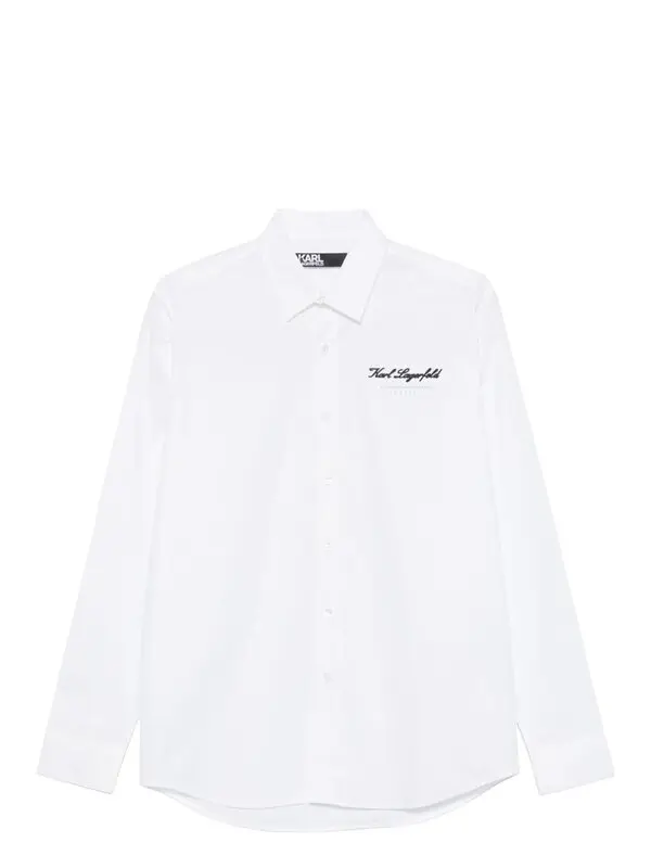 Karl Lagerfeld Logo-raised Shirt - White