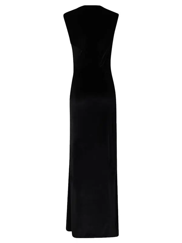 Amen Crystal-embellished Velvet Dress - Black