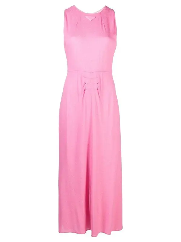 Prada Triangle Logo Maxi Dress - Pink