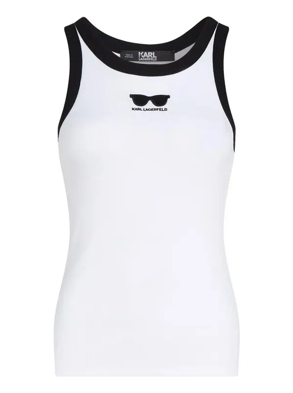 Karl Lagerfeld Sunglasses-print Tank Top - White