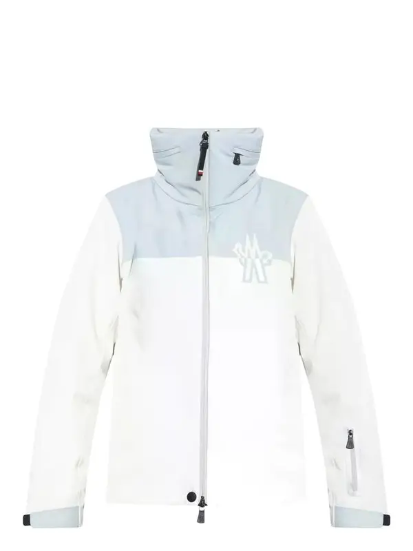 Moncler High Neck Zipped Jacket - White