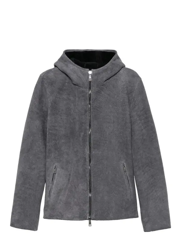 GIORGIO BRATO Shearling-lined Hooded Jacket - Grey