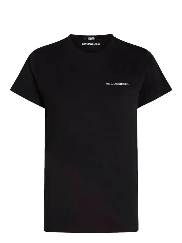 Karl Lagerfeld Logo-embroidered T-shirt - Black