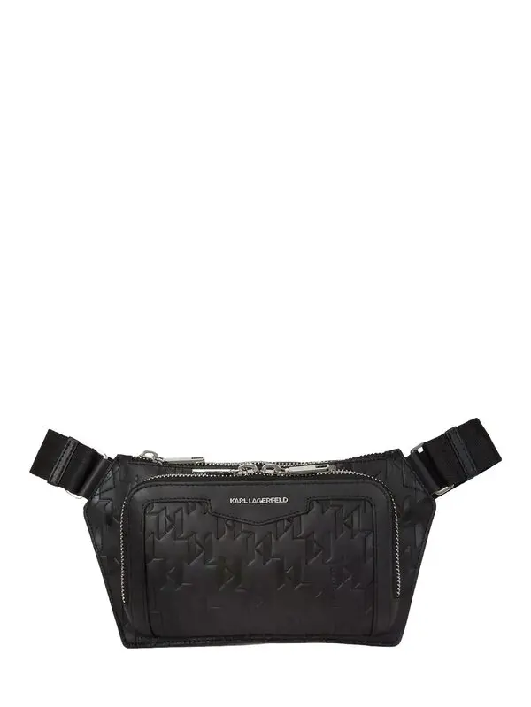 Karl Lagerfeld K/loom Leather Belt Bag - Black