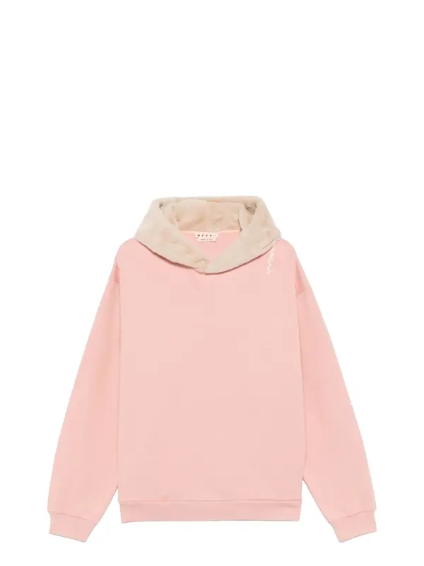 Marni Faux Fur-detailed Hoodie - Pink