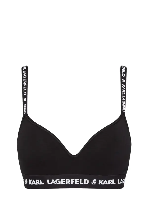 Karl Lagerfeld Logo-underband Padded Bra - Black