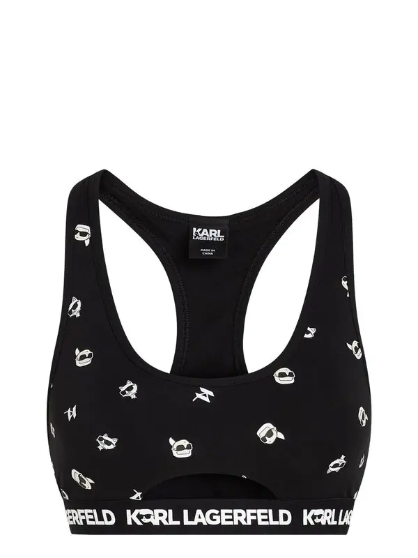 Karl Lagerfeld Ikon Peephole Bralette - Black