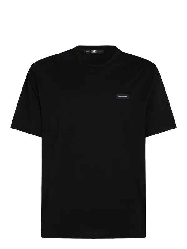 Karl Lagerfeld Logo-patch Cotton T-shirt - Black