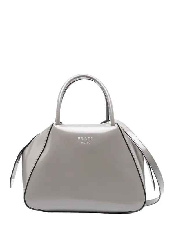 Prada Small Supernova Leather Tote Bag - Grey