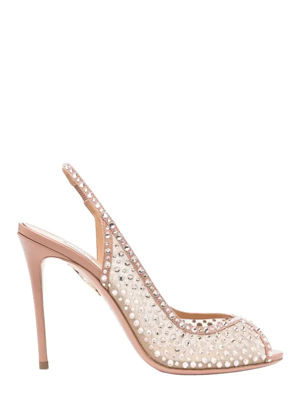 AQUAZZURA 105mm Crystal Lover Sandals - Pink