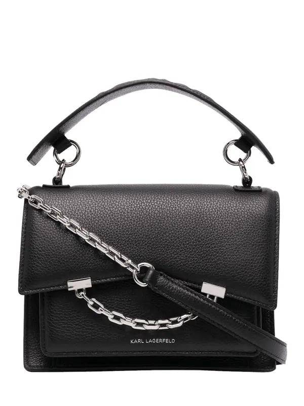 Karl Lagerfeld K/seven Grainy Leather Shoulder Bag - Black