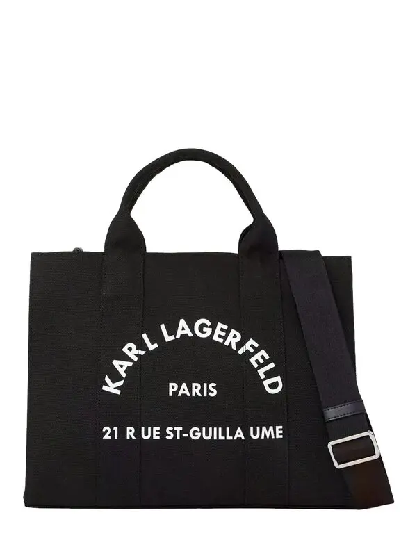 Karl Lagerfeld Medium Rue St-guillaume Square Tote Bag - Black