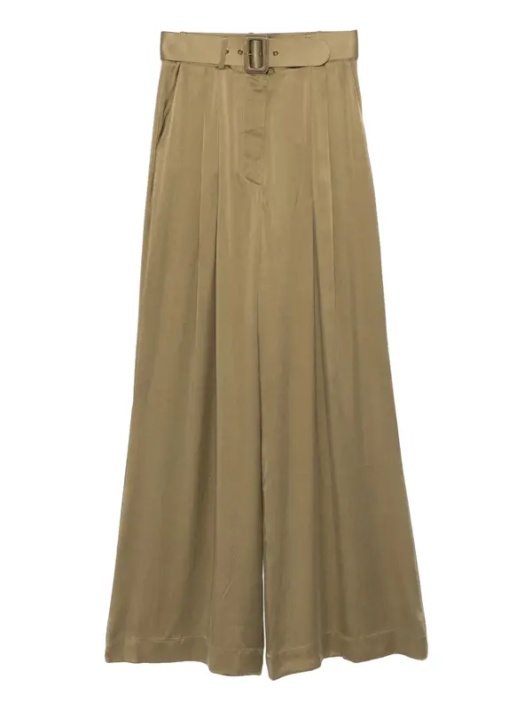 Zimmermann Silk Wide-leg Trousers - Green