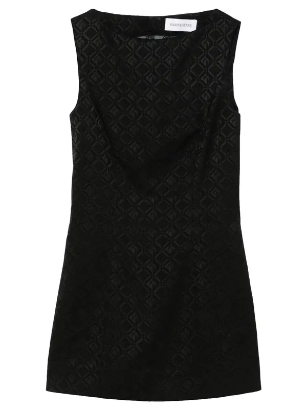 MARINE SERRE Moon Diamond-jacquard Mini Dress - Black