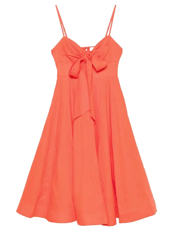 Zimmermann Crush Midi Dress - Orange