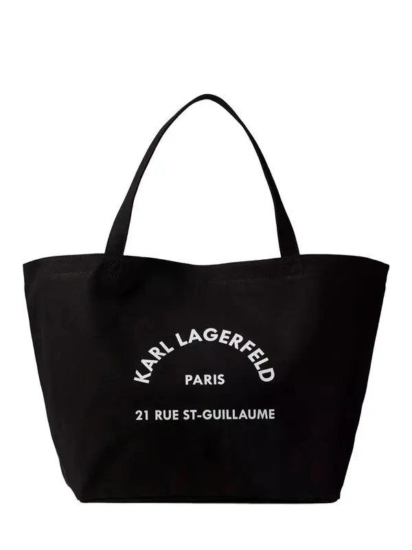Karl Lagerfeld Rue St-guillaume Canvas Tote Bag - Black