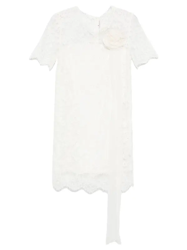 Ermanno Scervino Floral-lace Mini Dress - White