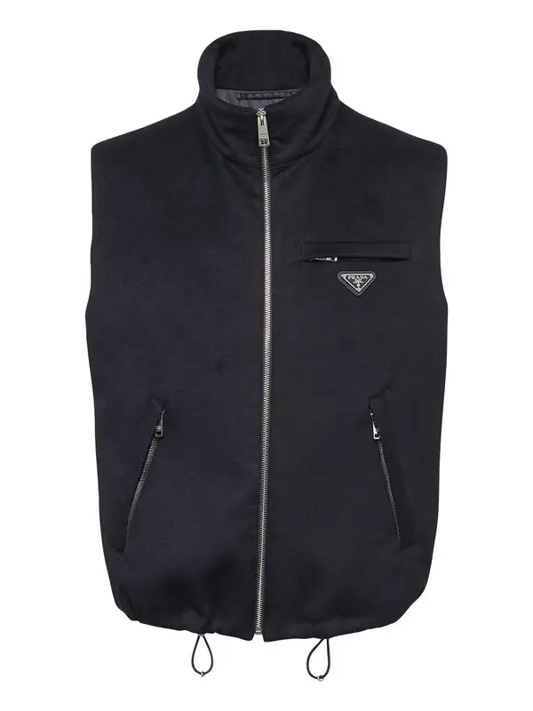 Prada Cashmere Triangle Gilet - Blue