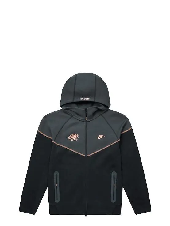 Nike Sportswear Tech Fleece X Central Cee Syna World Full Zip Hoodie - Black/metallic Red Bronze