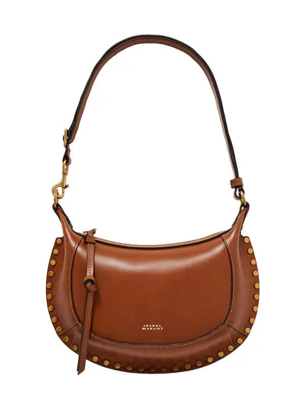 Isabel Marant Oskan Moon Studded Shoulder Bag - Brown