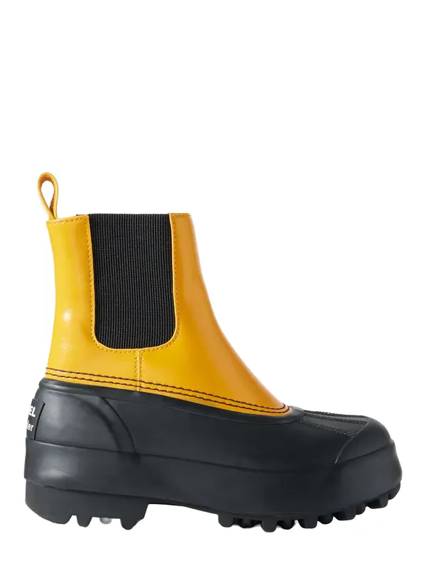 Proenza Schouler Sorel Caribou Leather And Rubber Platform Chelsea Boots - Yellow