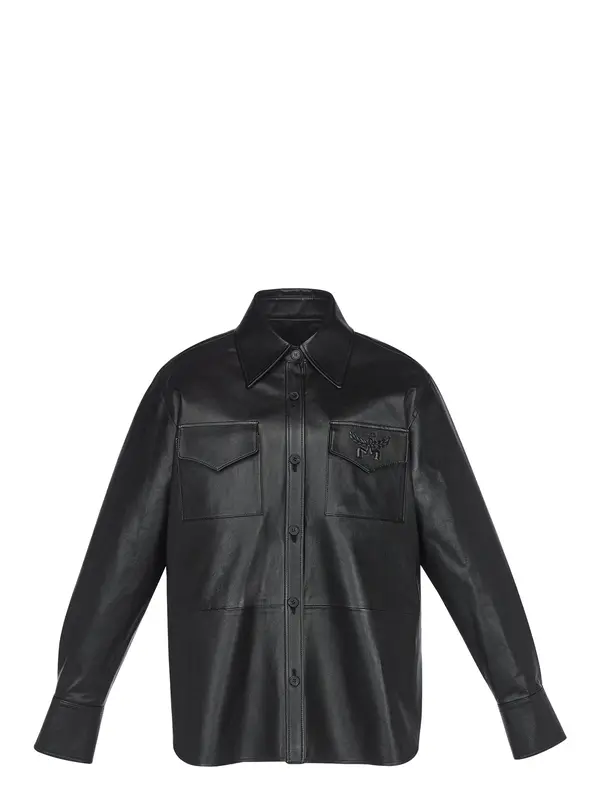 Mcm Leather Shirt - Black