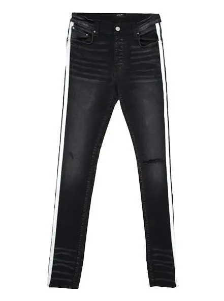 Amiri Flocked Track Jeans - Black/white