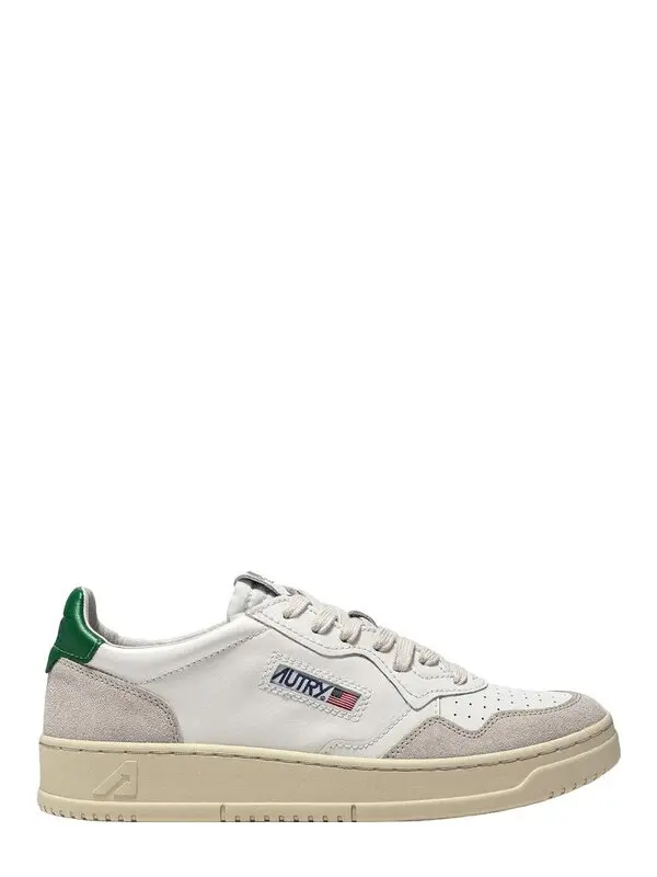 AUTRY Medalist Leather Low Sneakers - White/amazon/beige