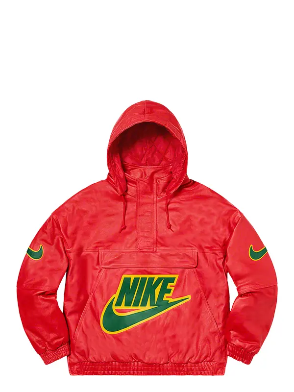 Supreme X Nike Leather Anorak - Red