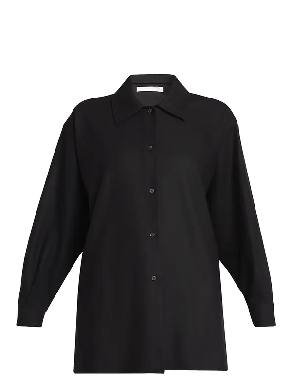 THE ROW Komako Wool Cashmere Blouse - Black