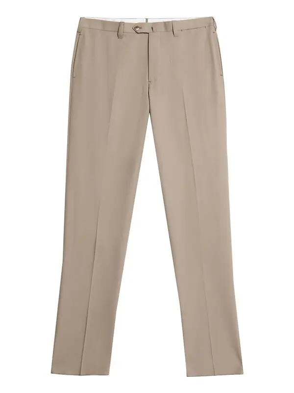 Cesare Attolini Super 150's Wool Flat-front Trousers - Taupe
