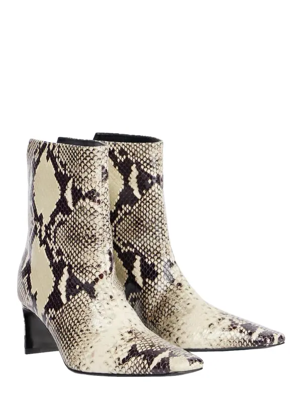 Khaite Ona 55 Snake-effect Leather Ankle Boots - Multicoloured