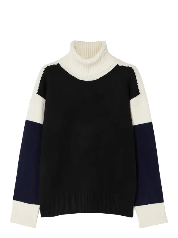 Aztech Mountain Bayer Color-block Wool-blend Sweater - Black