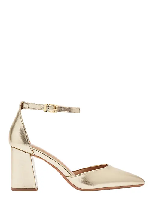 Carvela Heeled Faux-leather Courts - Gold