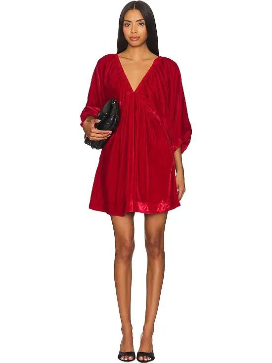 Free People Portia Velvet Mini Dress - Rubies