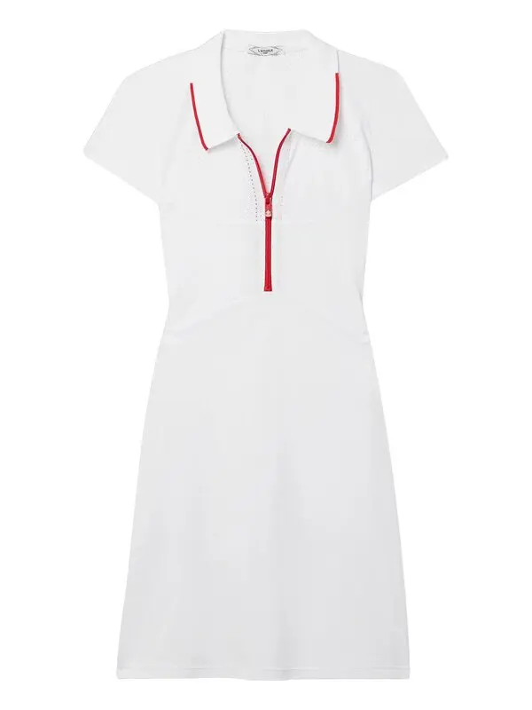 L'ETOILE SPORT Mesh-paneled Piqué Mini Dress - White