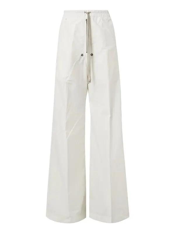Rick Owens Moncler Bela Wide-leg Cotton And Nylon-blend Trousers - White